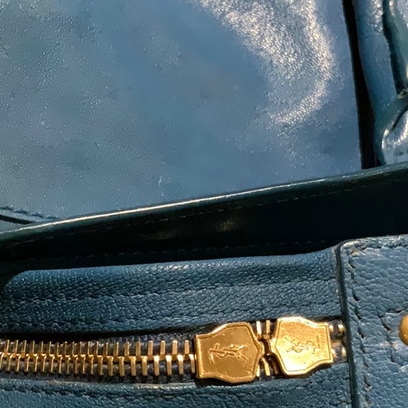 Yves Saint Laurent | Bags | Authentic Ysl Chic Cabas Bag Blue | Poshmark